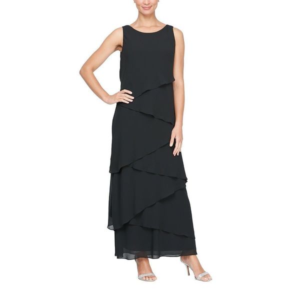 Alex Evening | Dresses | Black Alex Evening Size 8 Aline Dress | Poshmark